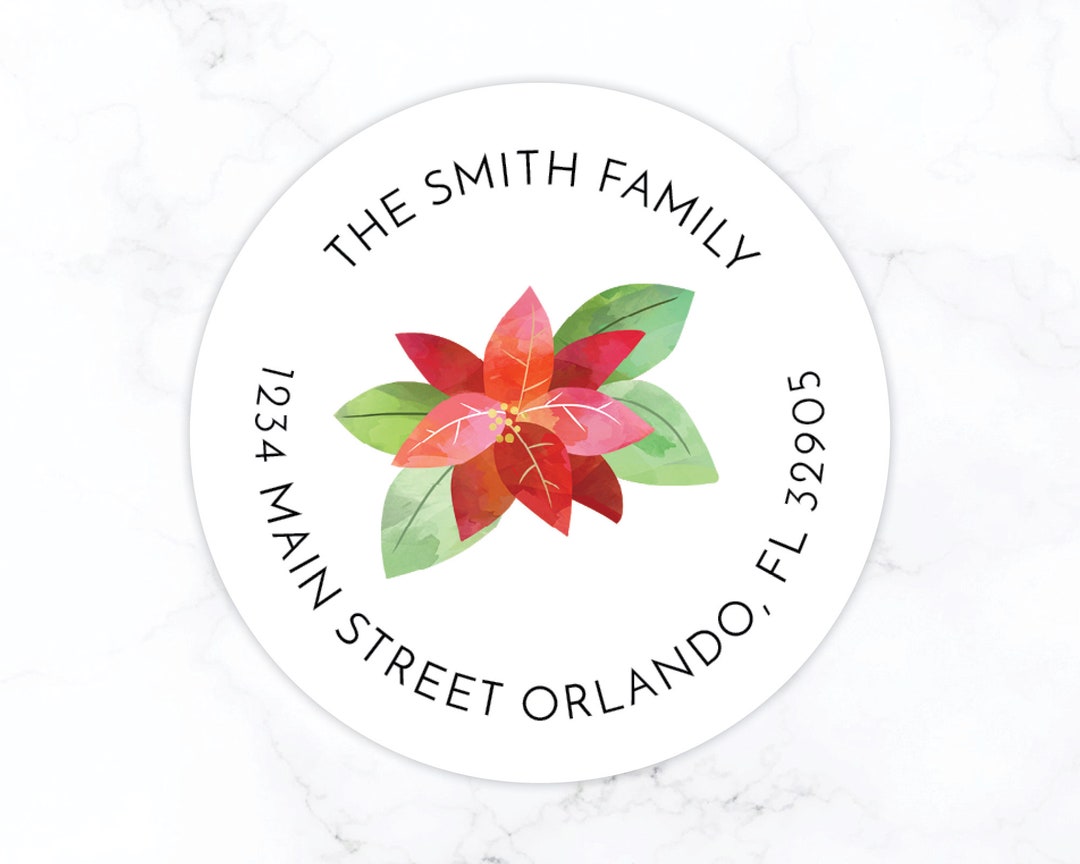 Christmas Return Address Label Stickers Personalized Holiday Return ...