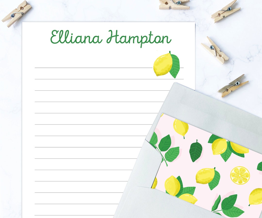 Letter Writing Set Lemon Letter Writing Kit Box Set for Girls Pen Pal ...