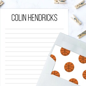 Basketball Letter Writing Set | Basketball Stationary Stationery Set ...
