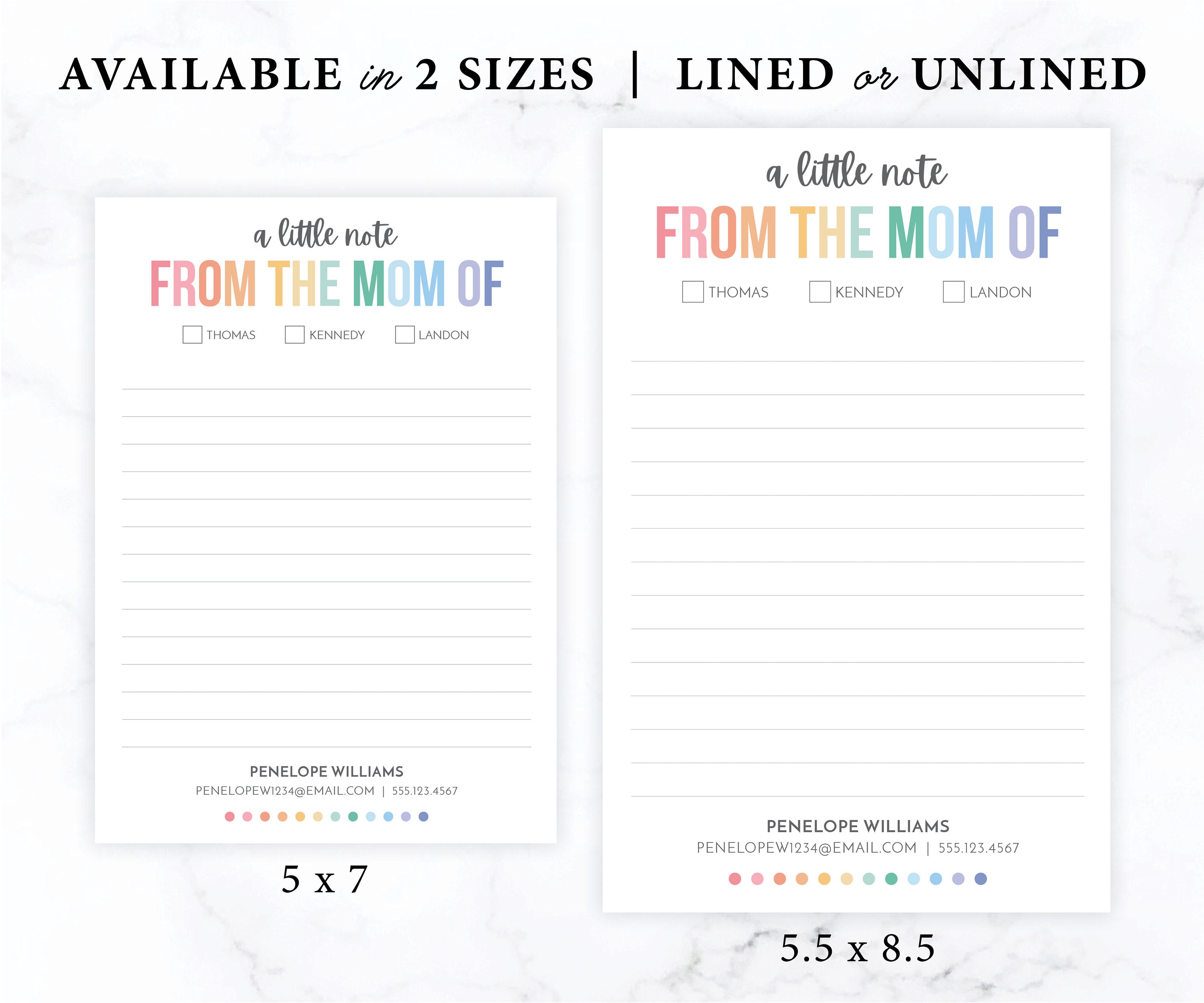 From the Mom of Notepad Pastel Notepad 5x7 Mom Notepad - Etsy