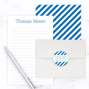 Kids Letter Writing Set Navy Blue Stripe Stationery Set Boys Stationary ...