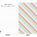 Kids Letter Writing Set Girls Lined Stationery Paper Rainbow Stripe ...