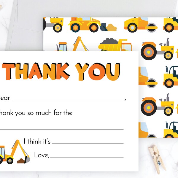 Construction Thank You Notes - Etsy