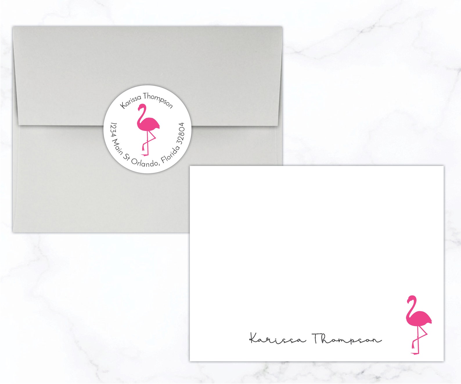 Flamingo Stationery Set Personalized Flamingo Stationary Set - Etsy