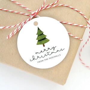 Personalized Christmas Gift Tag | Christmas Tree 3" Round Gift Tag ...