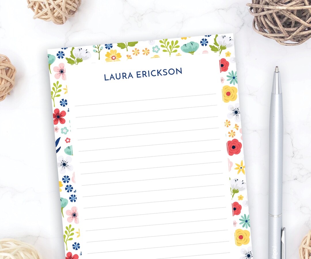 Personalized Notepad 5x7 Notepad 5.5x8.5 Notepad Notepad for Women ...