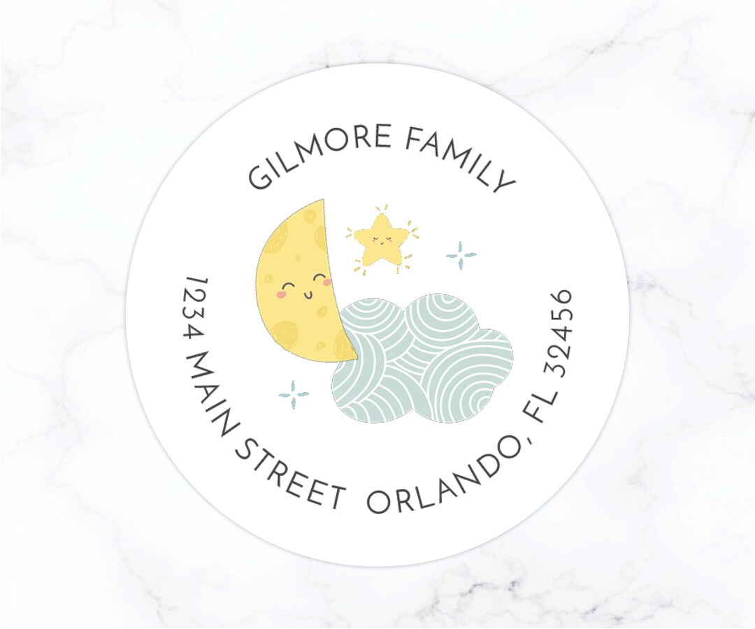 Baby Return Address Label Stickers | 2 Inch Round Baby Address Labels ...