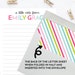 Kids Letter Writing Set Girls Lined Stationery Paper Rainbow Stripe ...