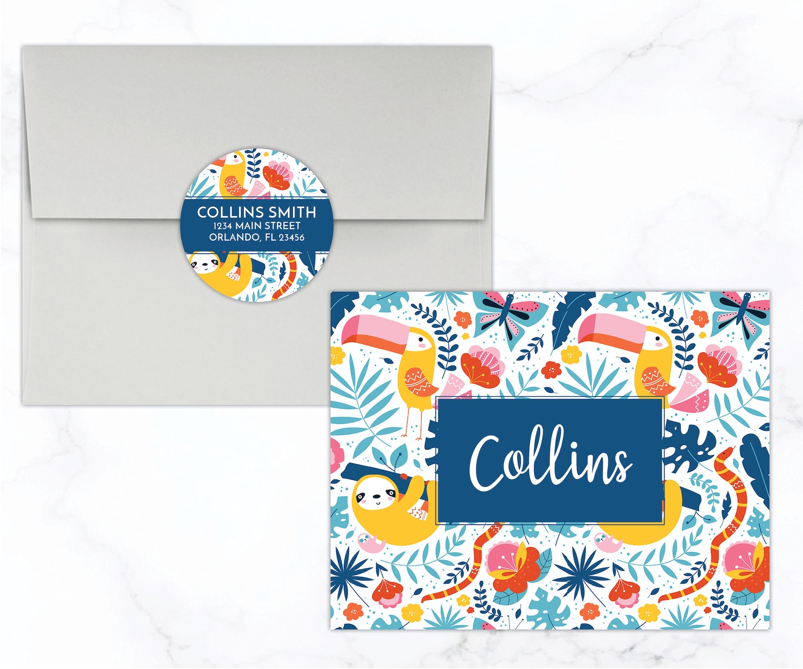 Kids Round Return Address Labels | Personalized Jungle Animals Address ...