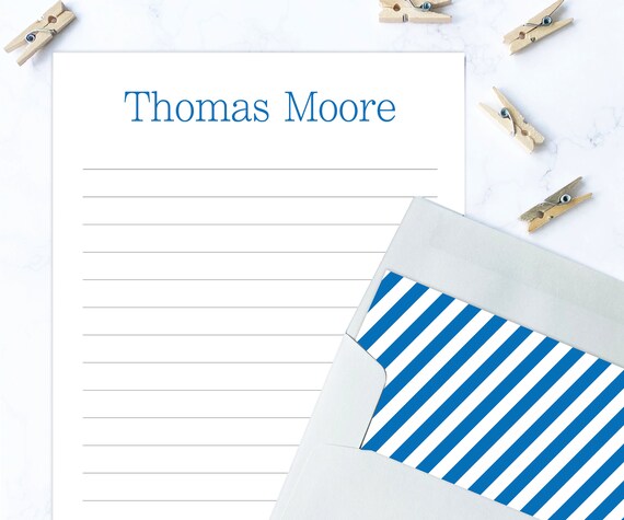 Kids Letter Writing Set Navy Blue Stripe Stationery Set - Etsy