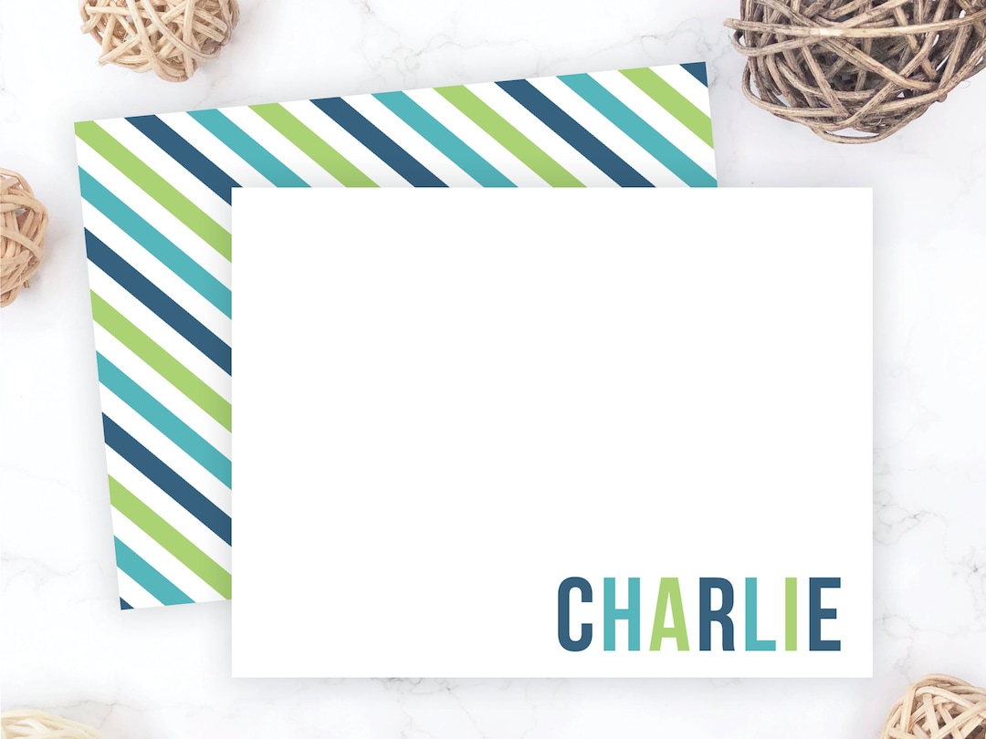 Kids Personalized Note Cards | Kid Stationery | Boys Stationery ...