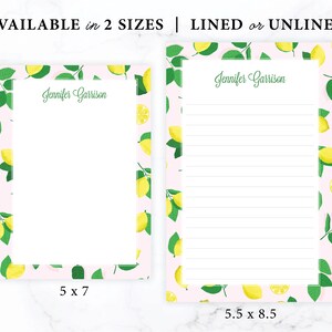 Personalized Notepad Lemons | 5x7 Notepad | 5.5x8.5 Notepad | Notepad ...