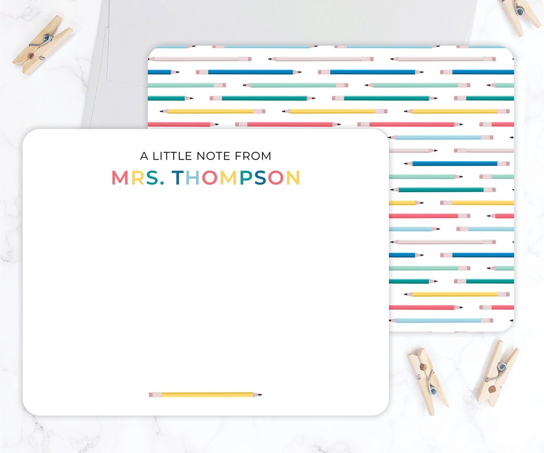 Teacher Stationery Teacher Stationary Personalized Teacher Notes ...