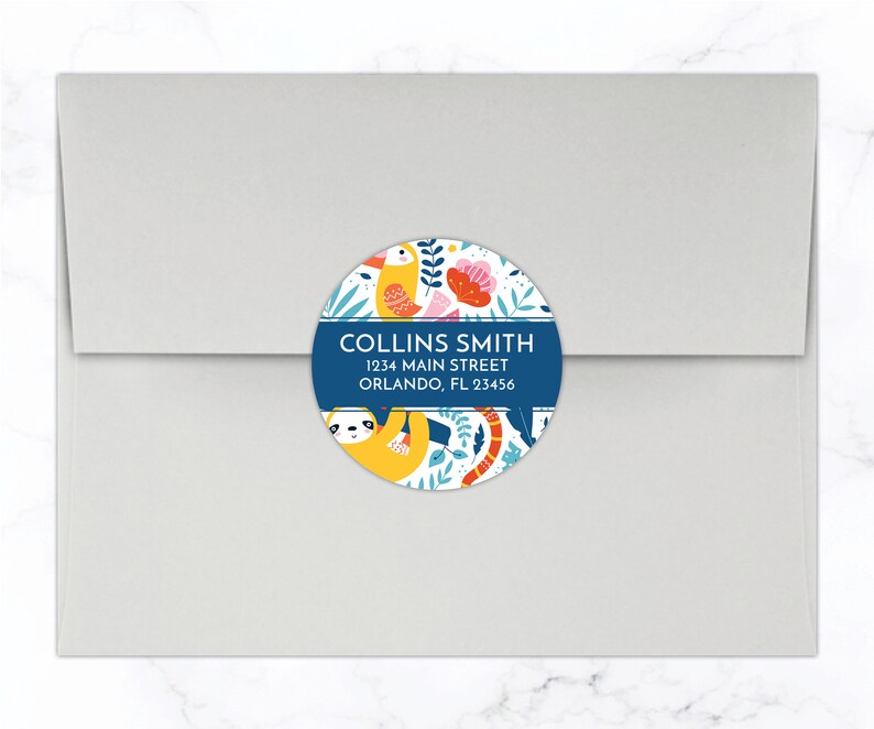 Kids Round Return Address Labels | Personalized Jungle Animals Address ...