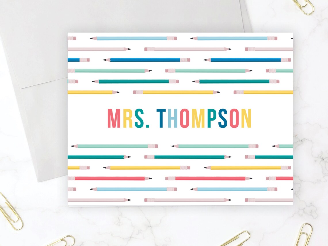Personalized Teacher Note Cards Teacher Stationery Set - Etsy
