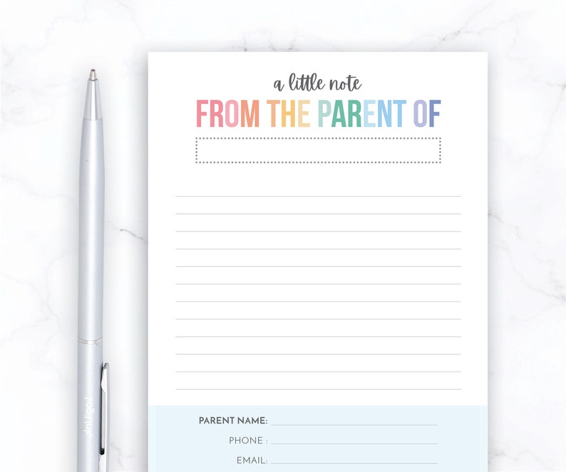 From the Parent of Notepad Pastel Notepad 5x7 Kid Parent - Etsy