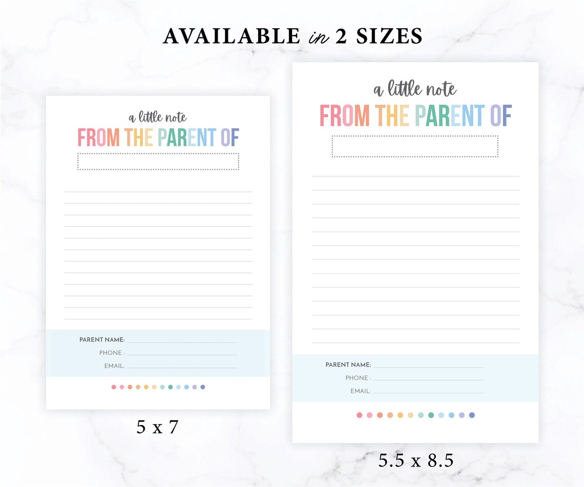 From the Parent of Notepad Pastel Notepad 5x7 Kid Parent - Etsy