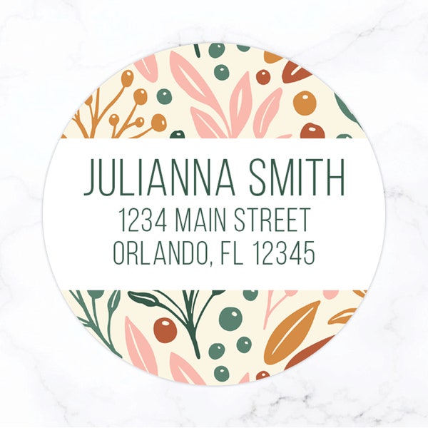 Circle Fall Return Address Labels - Etsy