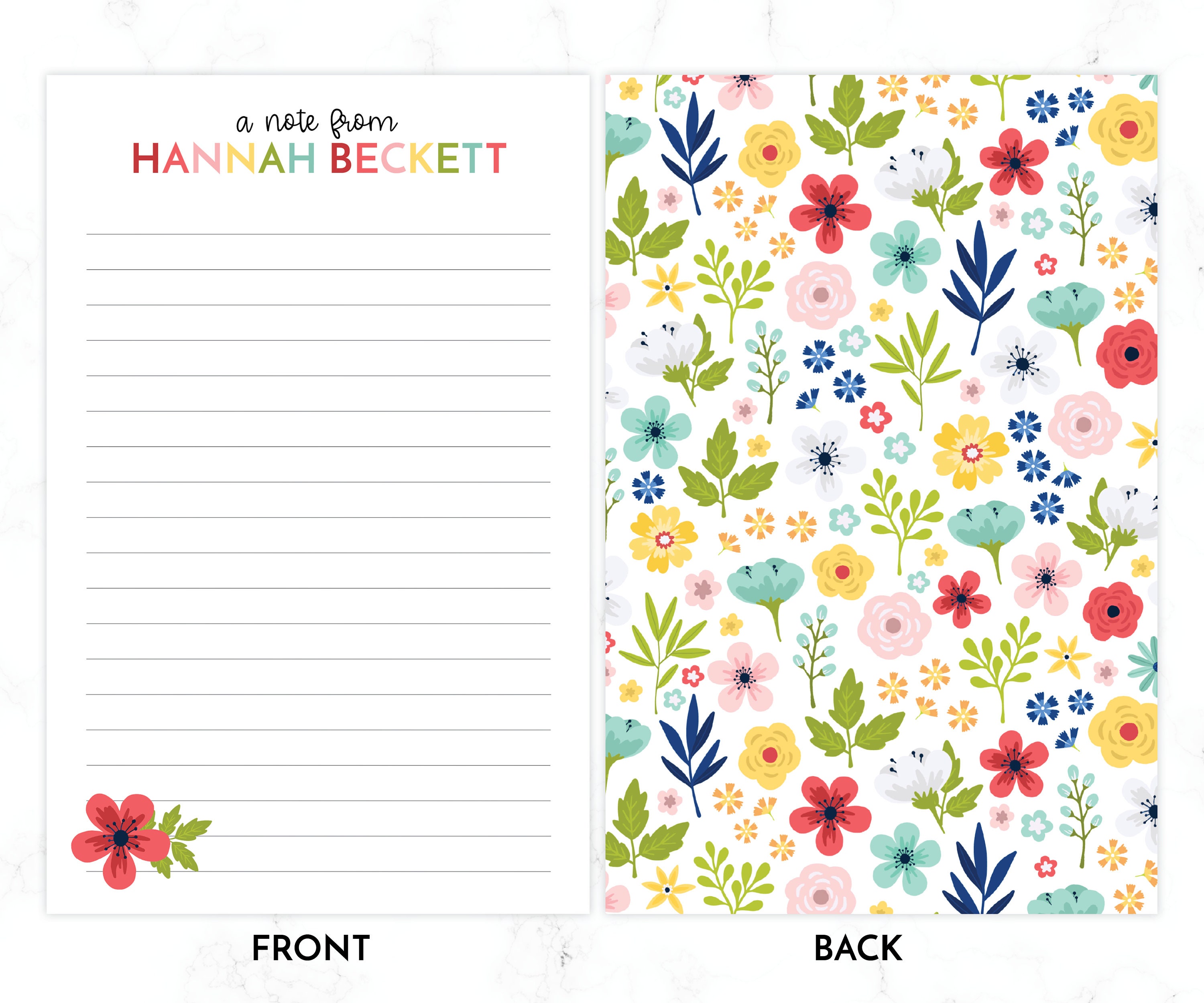 Kids Letter Writing Set Girls Lined Stationery Paper Floral - Etsy