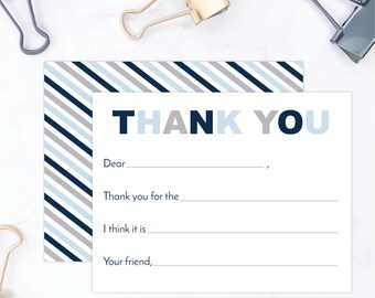 Preppy Boys Thank You Cards - Etsy