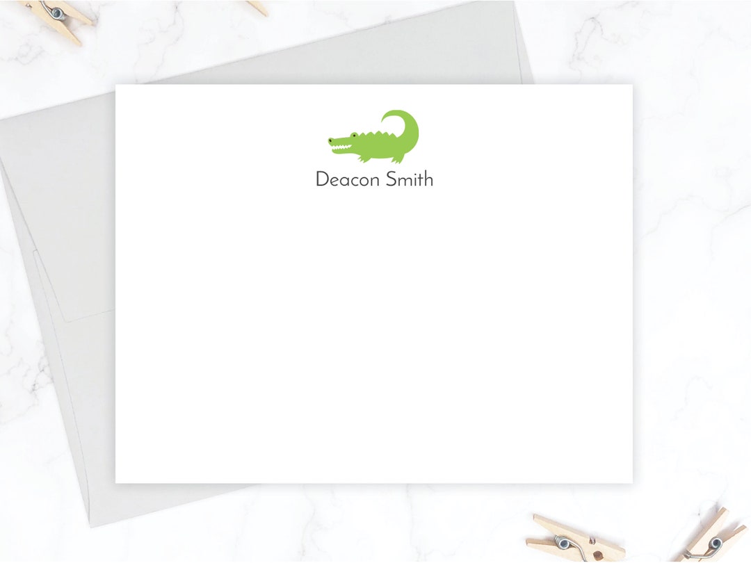 Alligator Personalized Note Cards | Gator Stationery Set | Gator ...