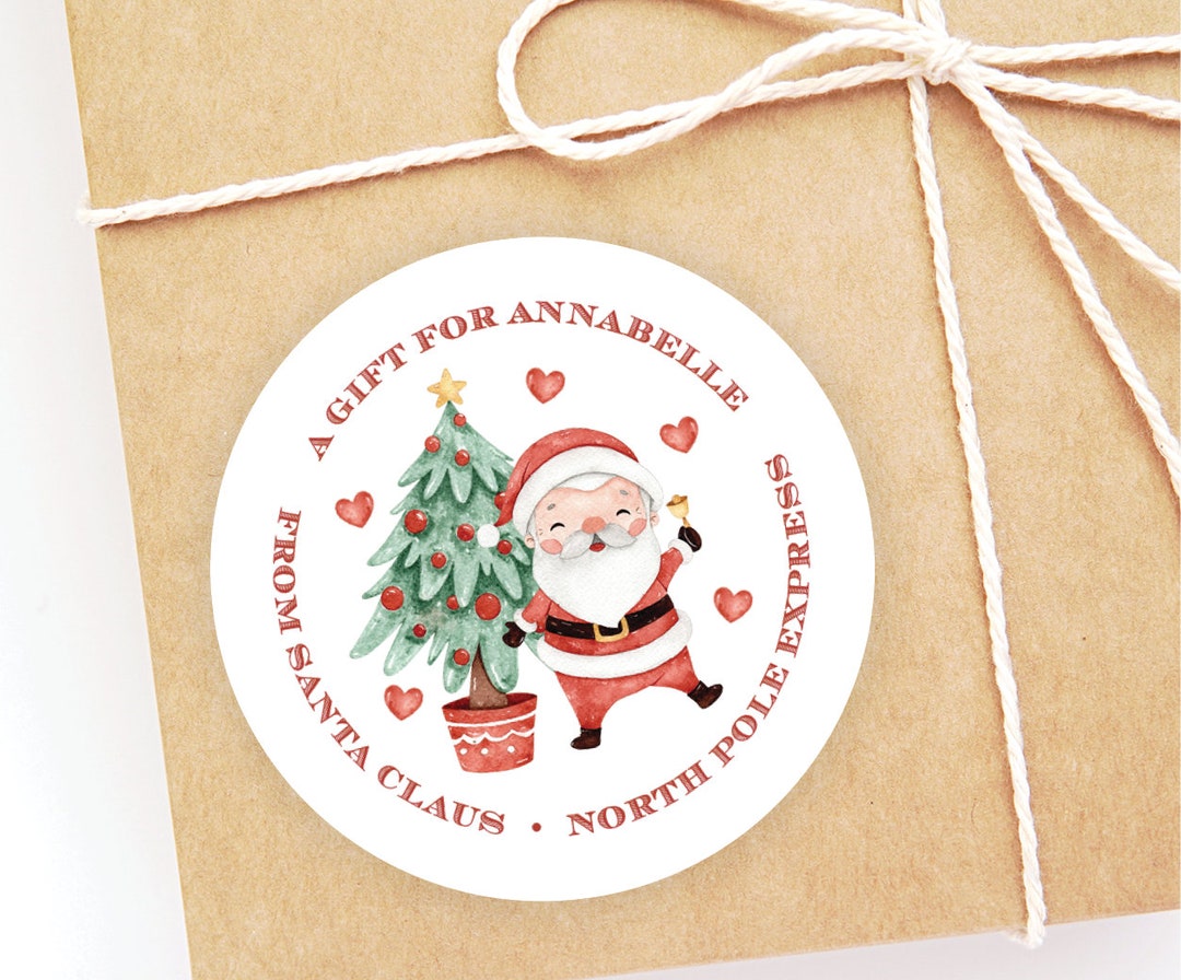 Santa Gift Labels for Kids | Santa Gift Stickers | Round 2 ...