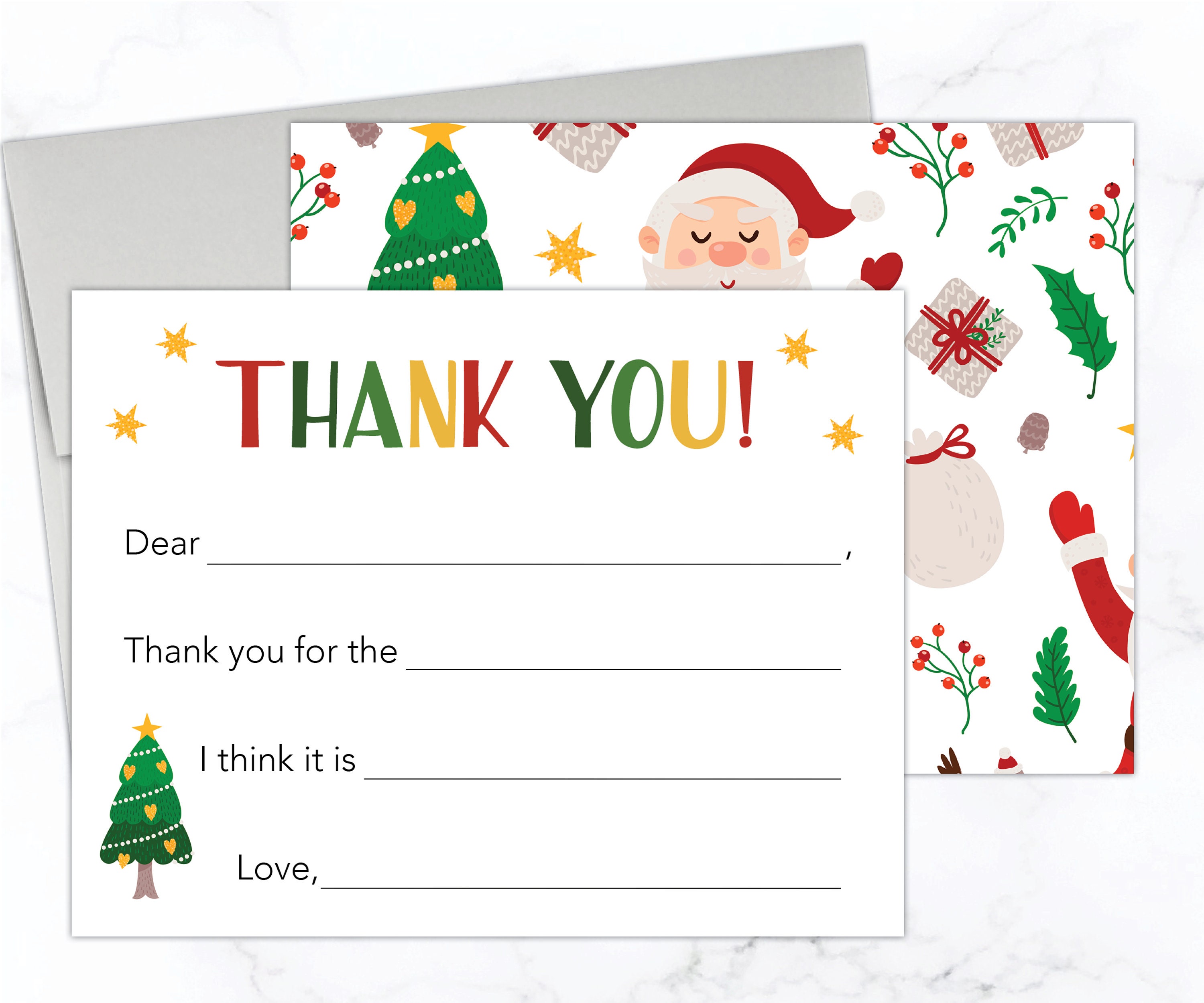 Kids Christmas Thank You Cards
