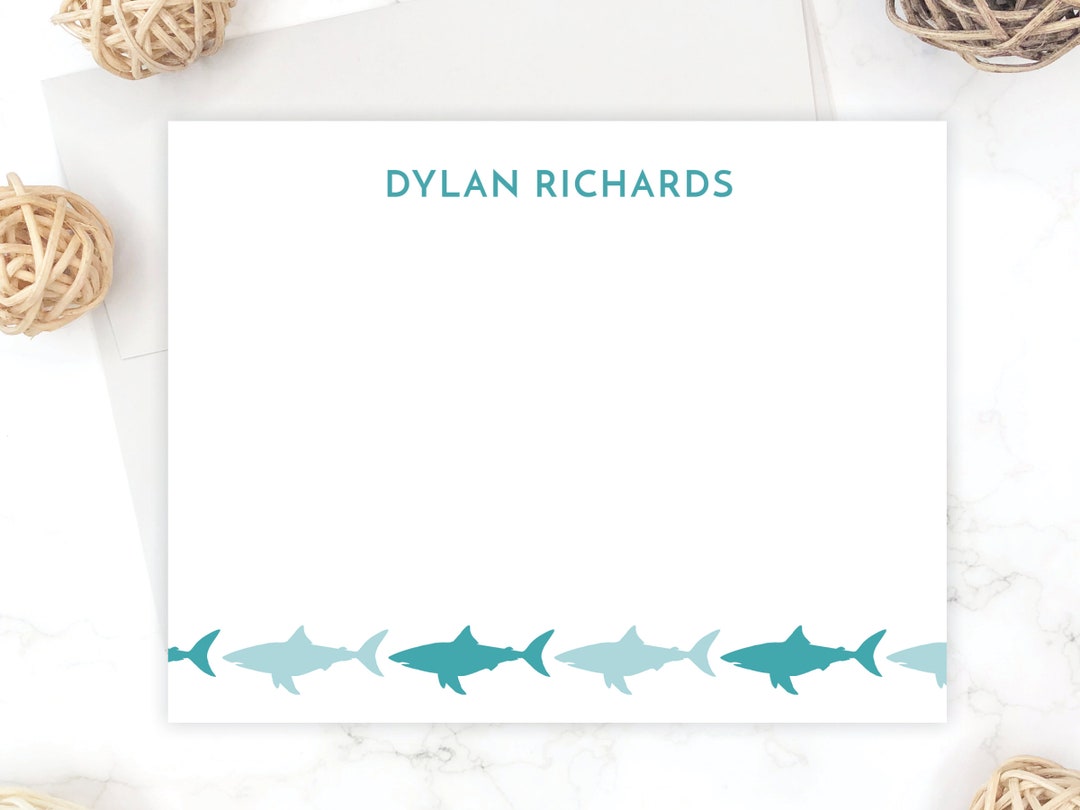 Shark Stationery Set | Shark Stationary Set | Shark Personalized Note ...