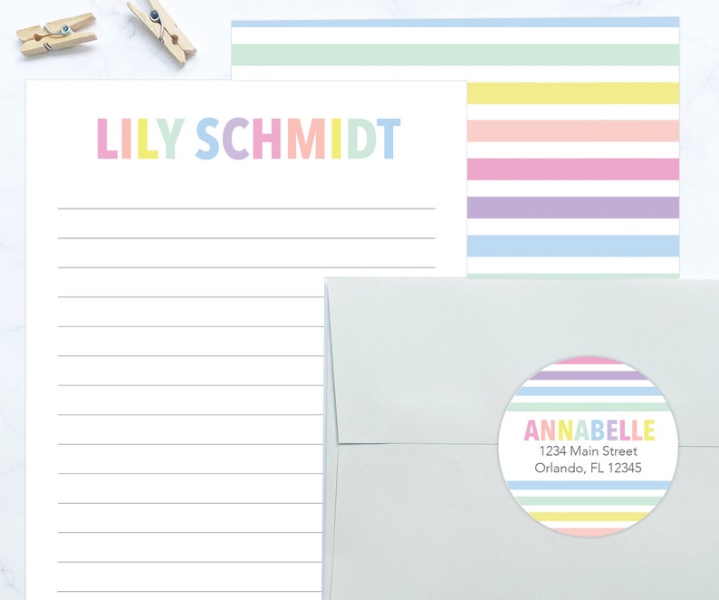 Girls Letter Writing Set Letter Writing Kit Girls | Etsy