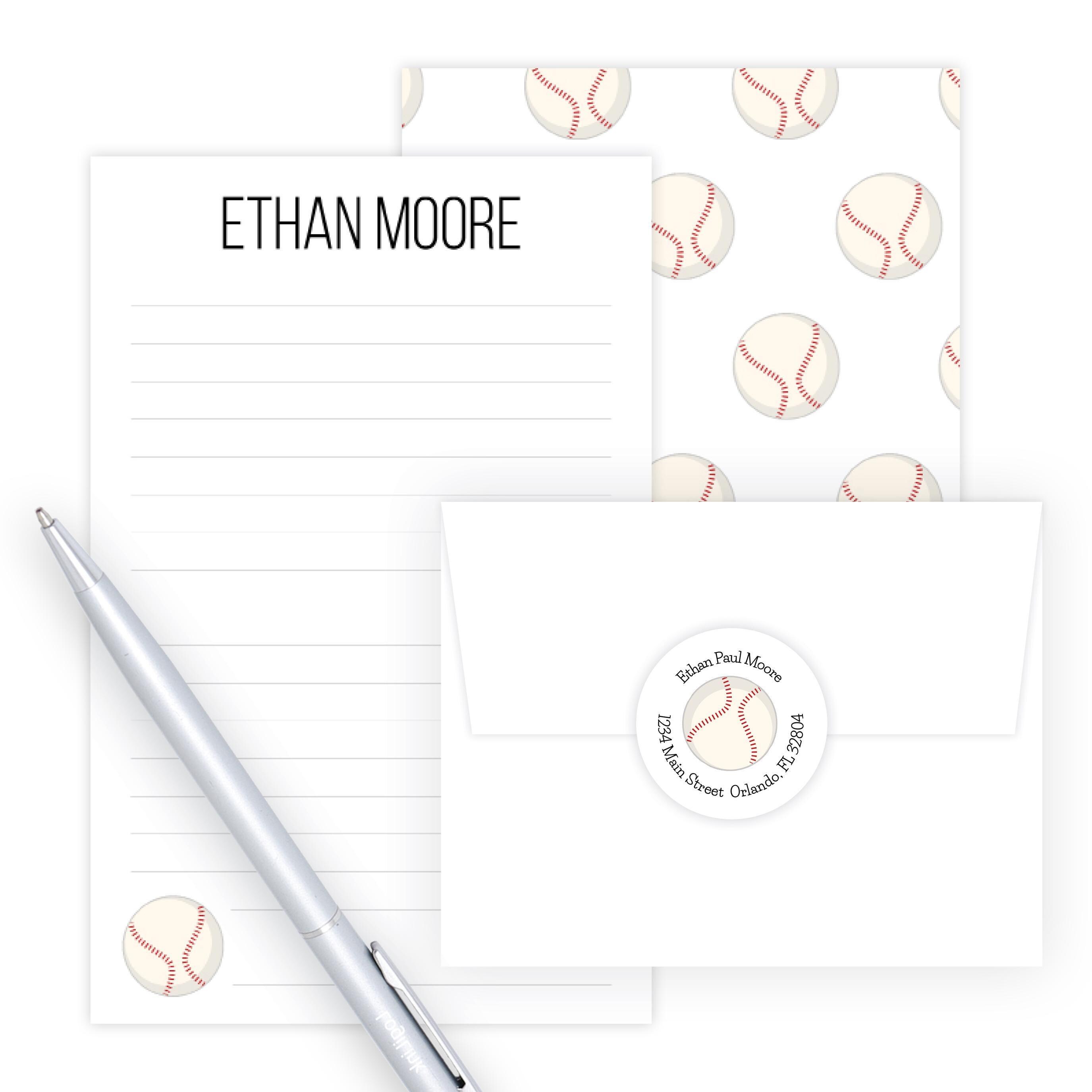Baseball Letter Writing Set | Baseball Stationary Stationery Set ...