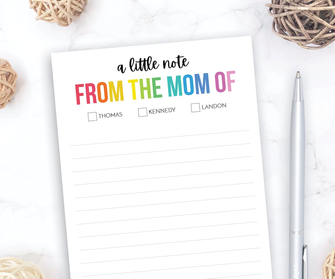 From the Mom of Notepad Rainbow Notepad 5x7 Mom Notepad 5.5x8.5 Notepad ...
