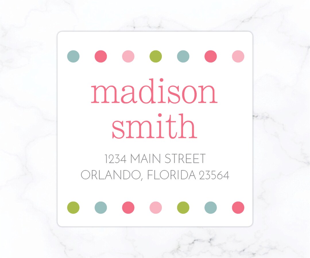 Kids Square Return Address Labels | Return Address Stickers | 2 Inch ...