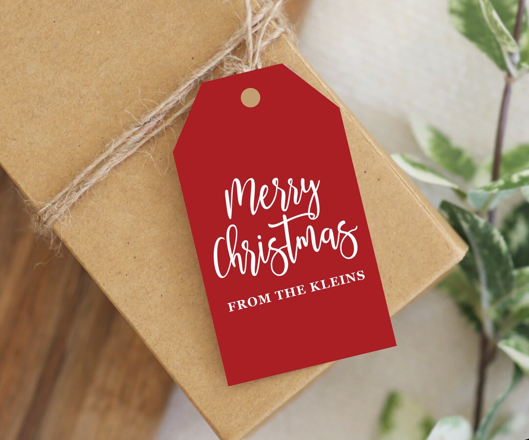 Personalized Christmas Gift Tag | Personalized Holiday Gift Tag | Red ...
