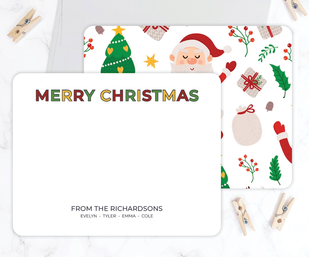 Personalized Christmas Card | Personalized Holiday Cards | Santa Kids ...