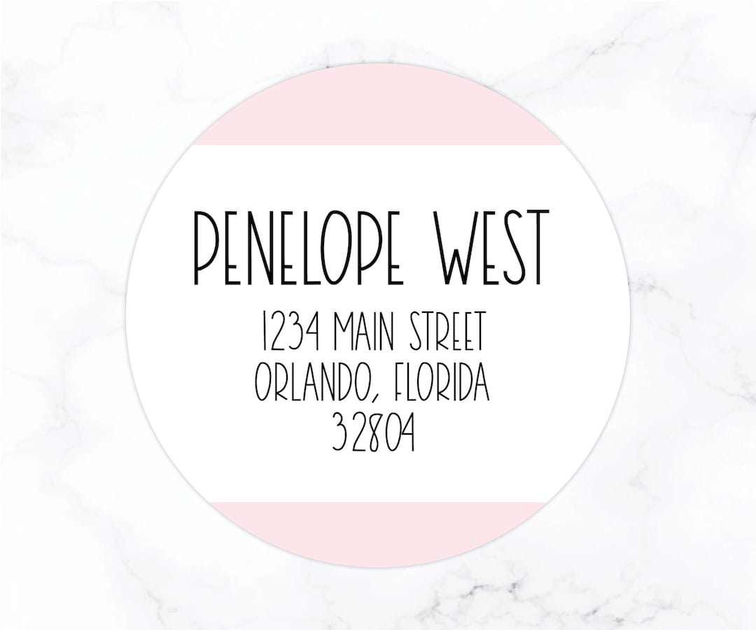 Round Return Address Labels | Personalized Round Address Label Stickers ...