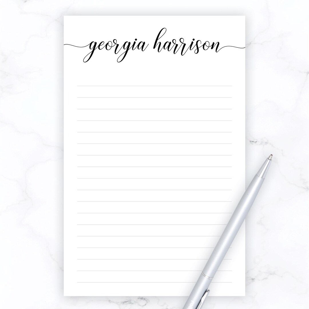 Personalized Notepad | 5x7 Notepad | 5.5x8.5 Notepad | Modern ...