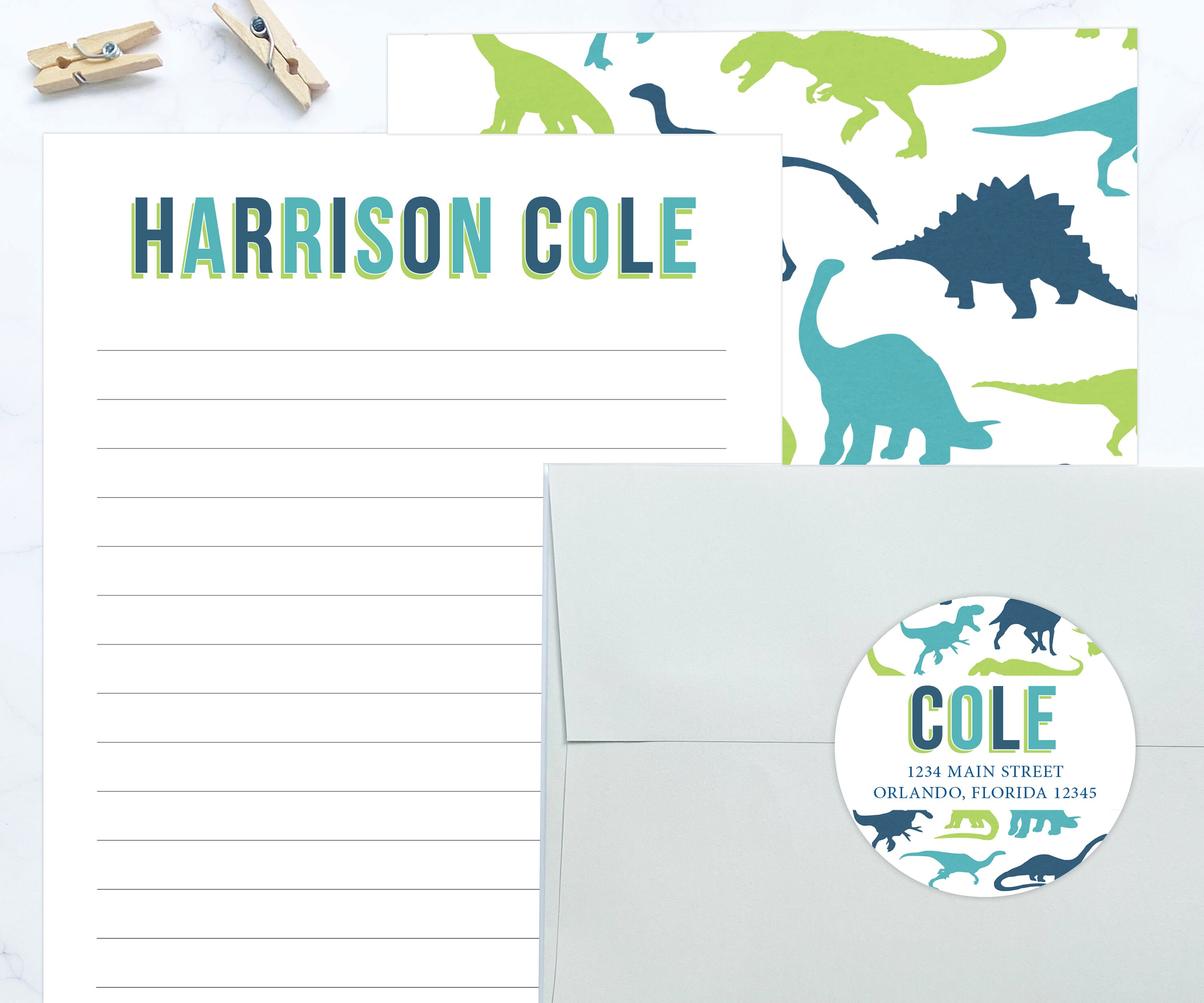 Kids Letter Writing Set Dino Stationery Set Boys | Etsy