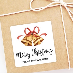 Personalized Christmas Gift Labels | Square Holiday Gift Sticker ...