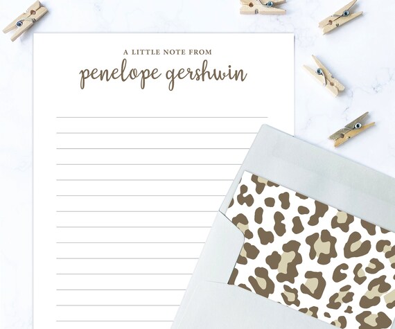 Leopard Print Kids Letter Writing Set Letter Paper Kit Pen | Etsy