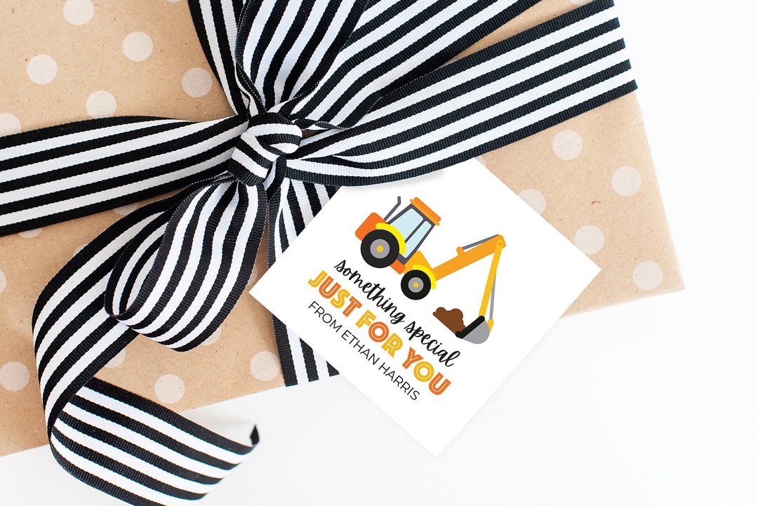 Construction Gift Tag | Personalized Gift Tag for Boys | Construction ...