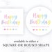Personalized Kids Gift Tag | Pastel Round Gift Tag for Girls | Custom ...