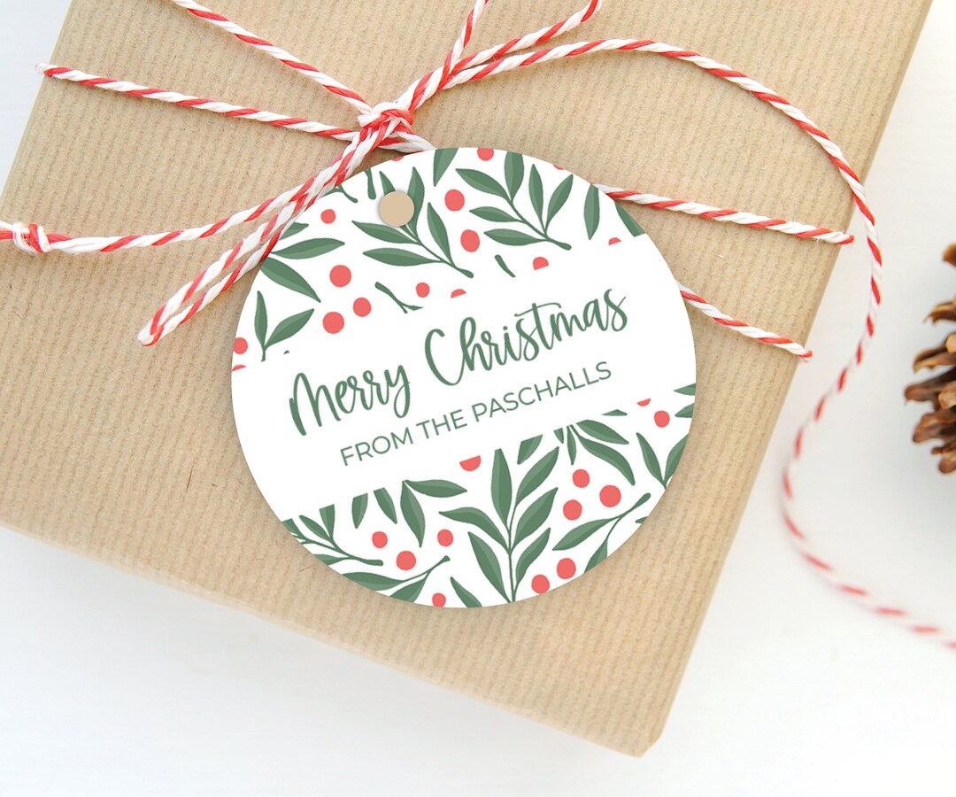 Personalized Christmas Gift Tag | 3" Round Christmas Gift Tag | Round ...