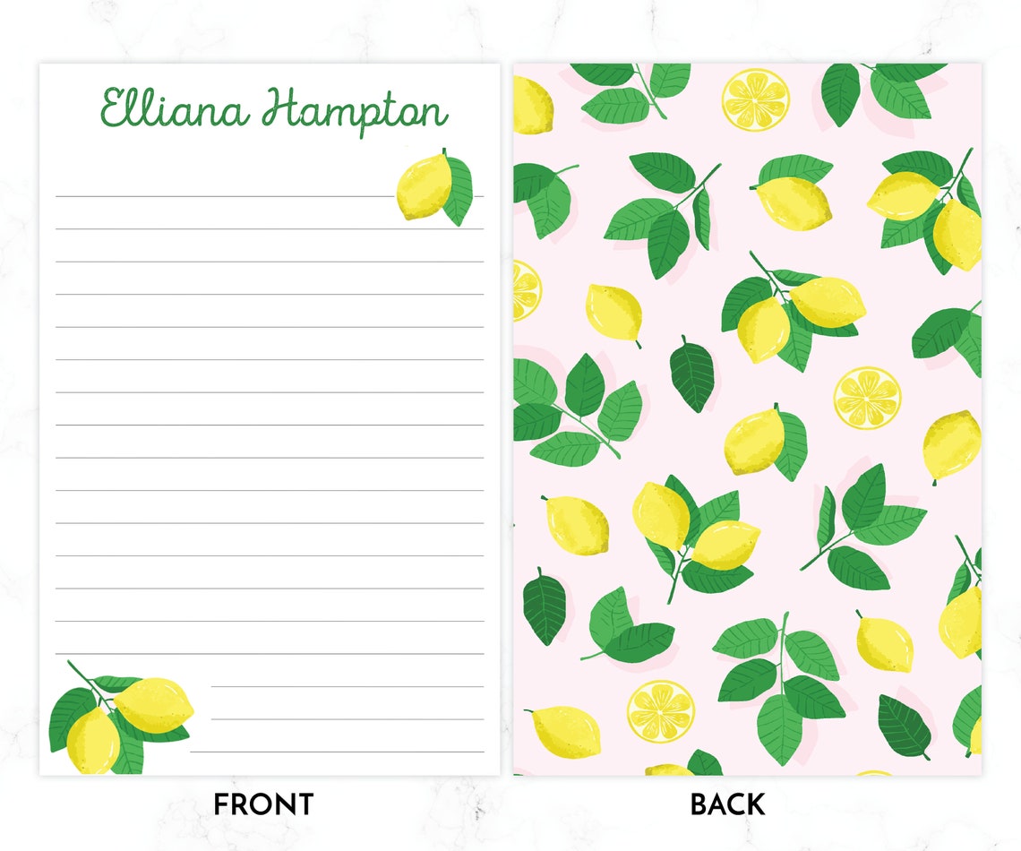 Letter Writing Set Lemon Letter Writing Kit Box Set for - Etsy