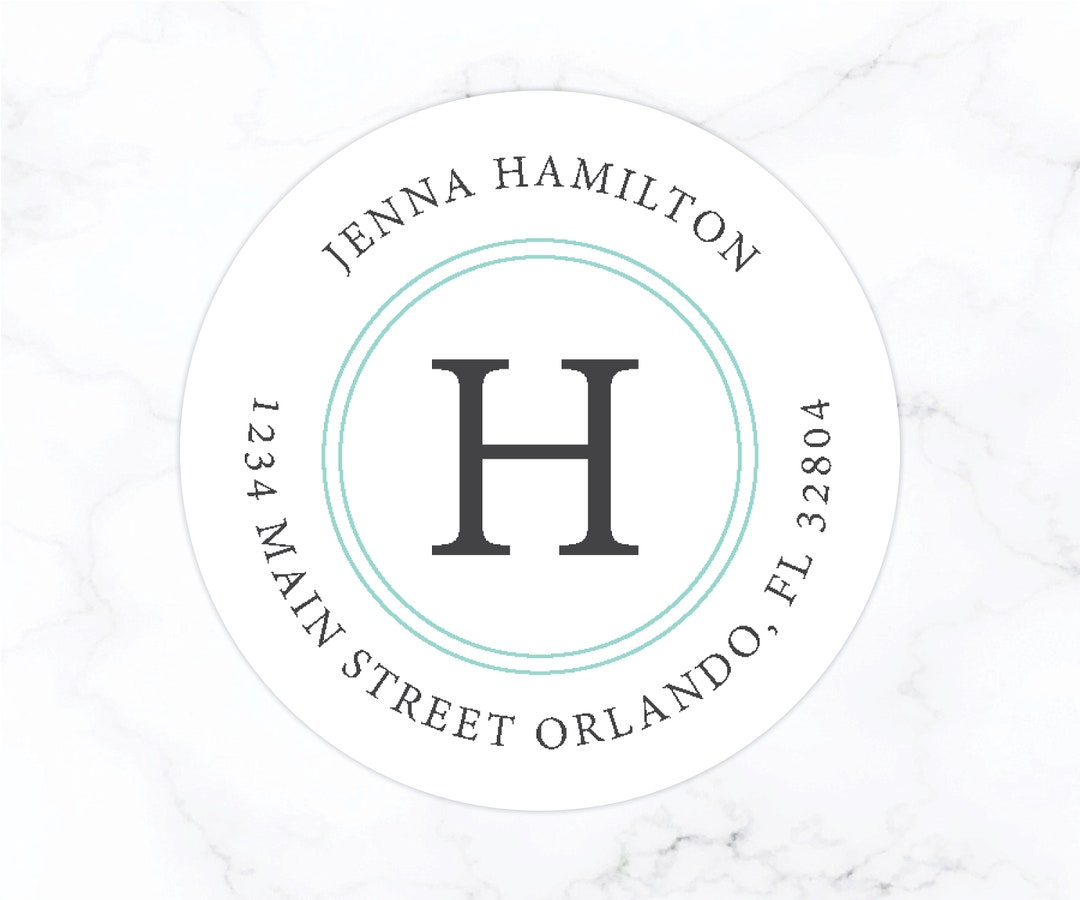 Round Return Address Labels | 2 Inch Round Address Labels | Monogram ...