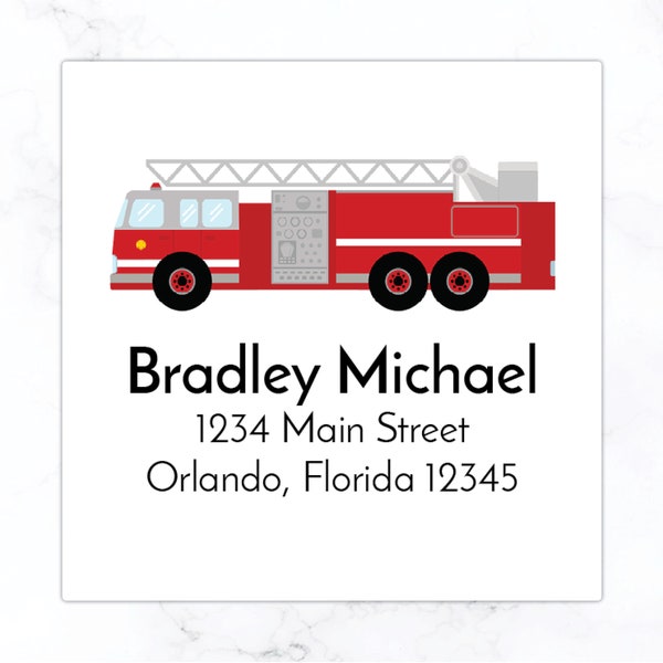 Fire Truck Labels - Etsy