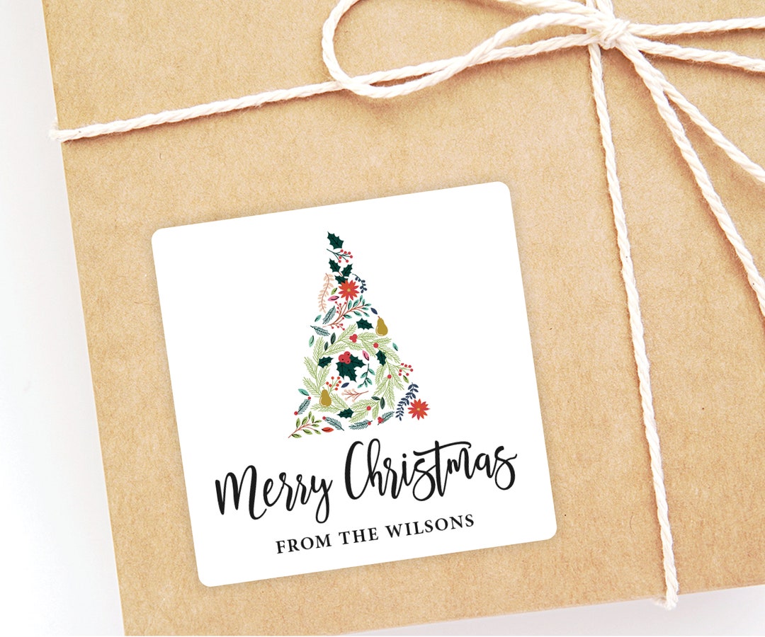 Personalized Christmas Gift Labels | Square Holiday Gift Sticker | 2 ...
