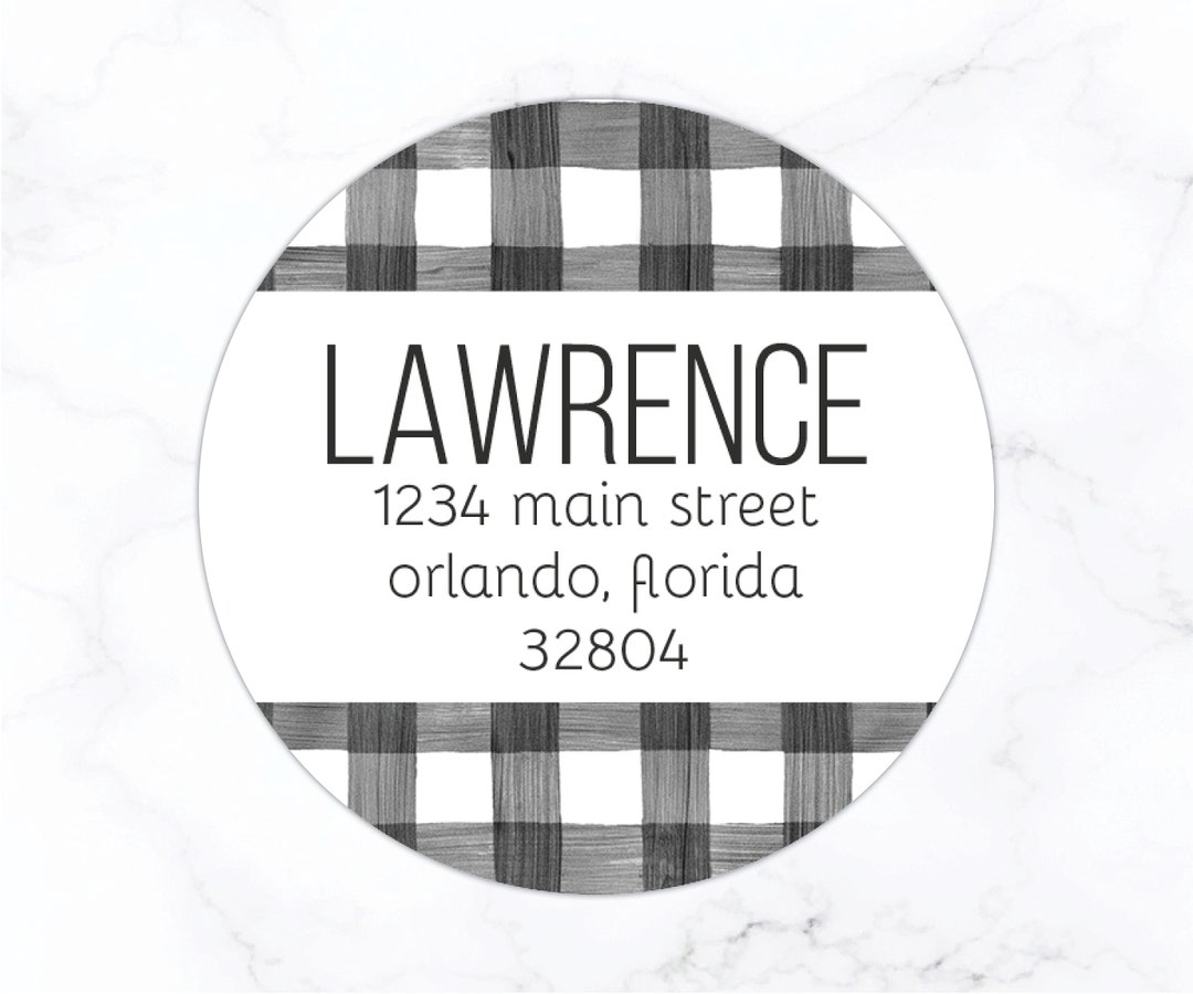 Buffalo Check Return Address Labels | Round 2" Circle Address Label ...
