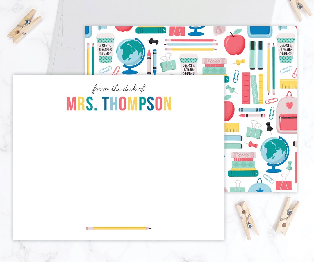 Teacher Stationery Teacher Stationary Personalized Teacher Notes ...