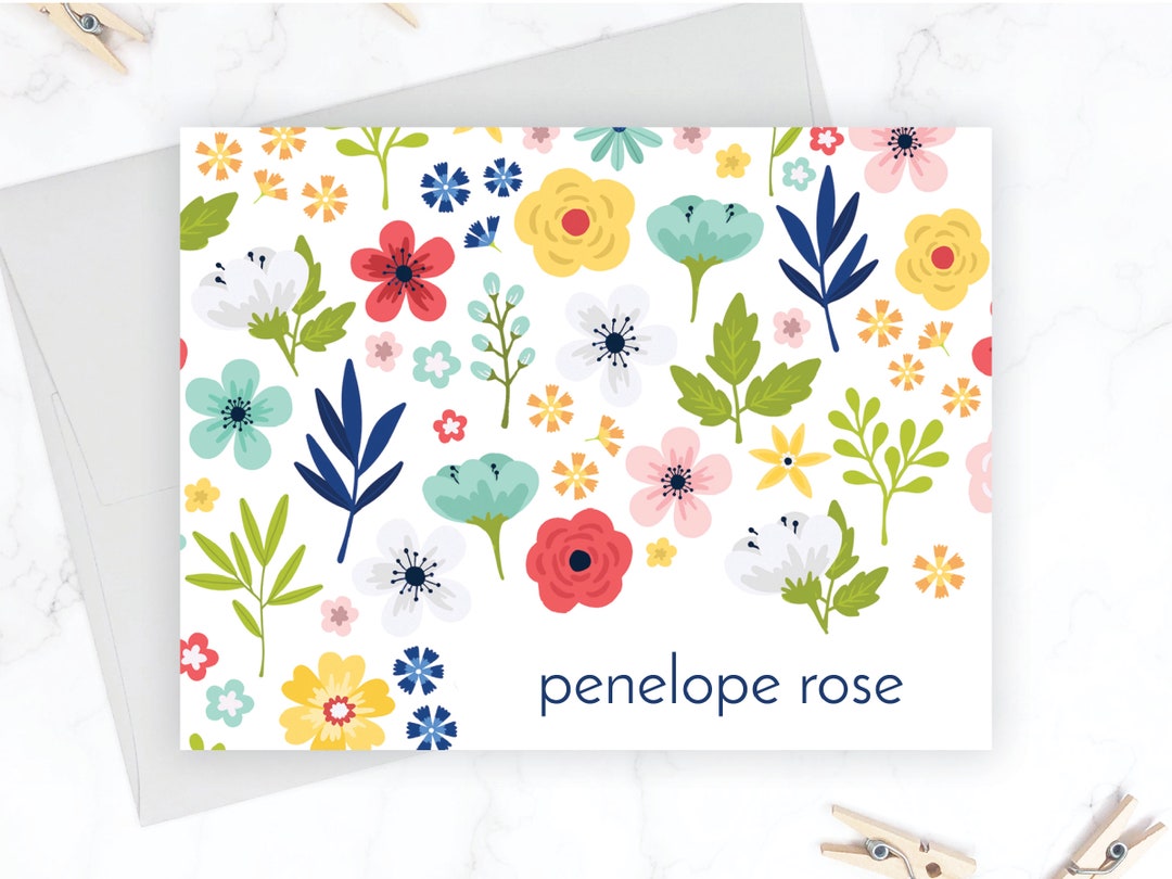Floral Folding Note Cards | Women Stationery Set | Colorful Floral ...