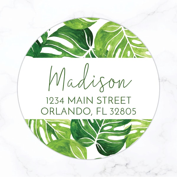 Address Labels Palm Leaf - Etsy
